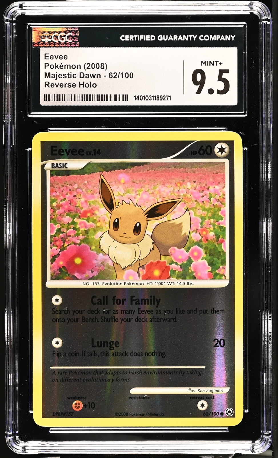 2008 Pokemon Majestic Dawn Reverse Holo Eevee #62/100 CGC 9.5 Mint+ | eBay