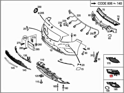 Genuine MERCEDES W176 A-CLASS W176 Cover bumper area 1768851622 | eBay