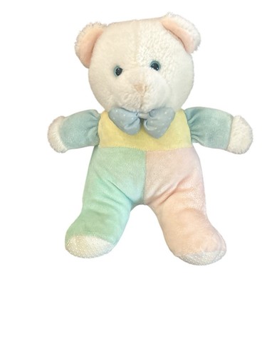 Vintage EDEN Pastel Colorblock Musical Teddy Bear Bow Tie Plush 10in ...