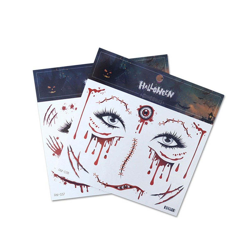 Face Stickers Halloween Tattoo Stickers Bloody Horror Stickers Bloody ...