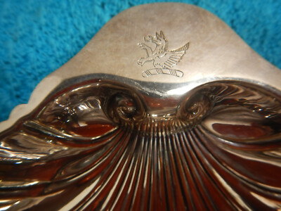 Friedman Sliver Gothic Shell Dish Engraved Dragon 5"x5" Good Condition ...