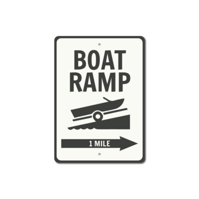 Boat Ramp Sign, Boat Ramp Arrow Sign, Boat Ramp Decor Aluminum Metal ...