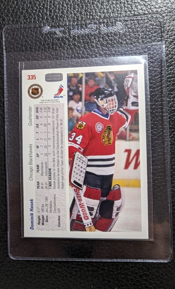 1991 Upper Deck #335 Dominik Hasek Rookie Card RC Chicago Blackhawks ...