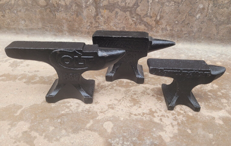 3 Pack Cast Iron Gunsmith Anvil Winchester Colt Remington Paperweight ...