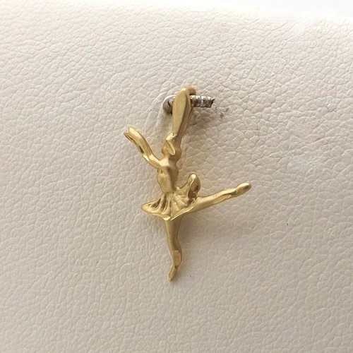 14k Gold Ballerina Dancing Dancer Charm Pendant 1gr Michael Anthony | eBay