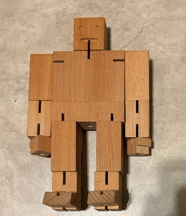 David Weeks Studio Areaware Cubebot Articulating Wooden Robot Puzzle 9 ...