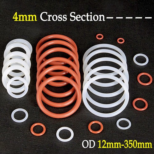 4mm C/S Red & White Sealing Ring High-Temperature Silicone O Rings 12mm ...