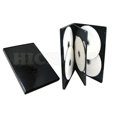 50 Standard 14mm Multi Hold 6 Disc Six CD DVD Black Case Movie Box ...
