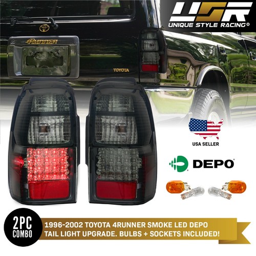 DEPO Black / Smoke Rear Tail Lights Pair for 1996-2002 Toyota 4runner ...