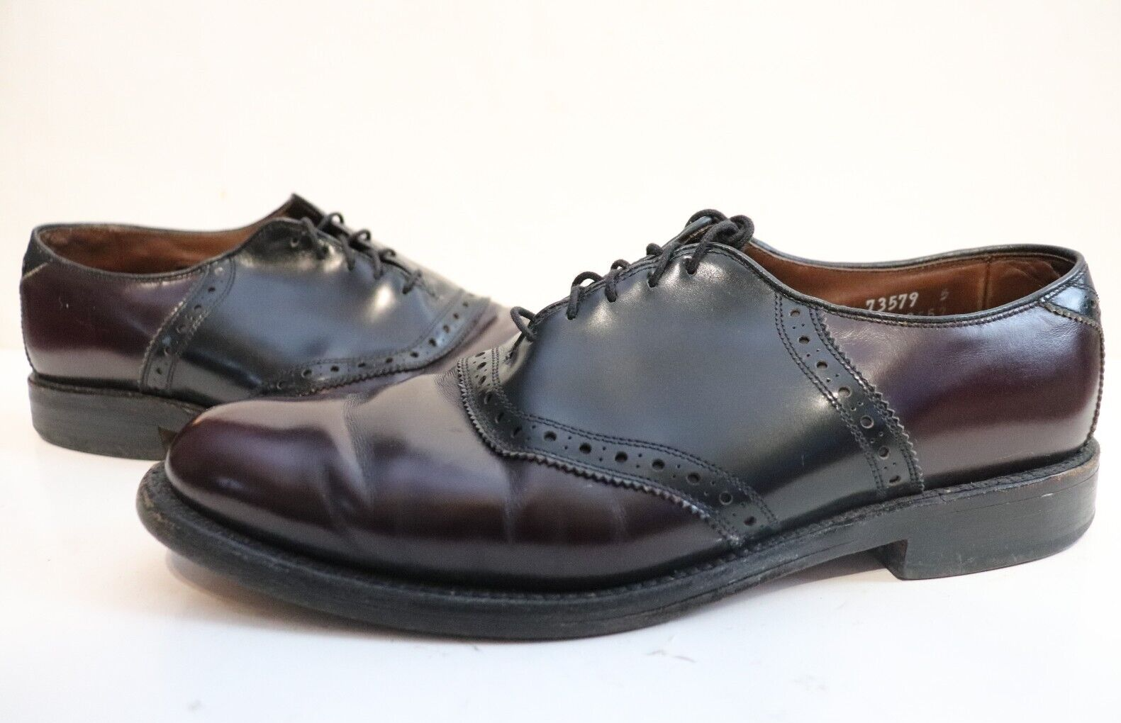 Allen Edmonds Polo Shelton Oxford Dress Shoes Sz 9.5 A Black Burgundy ...