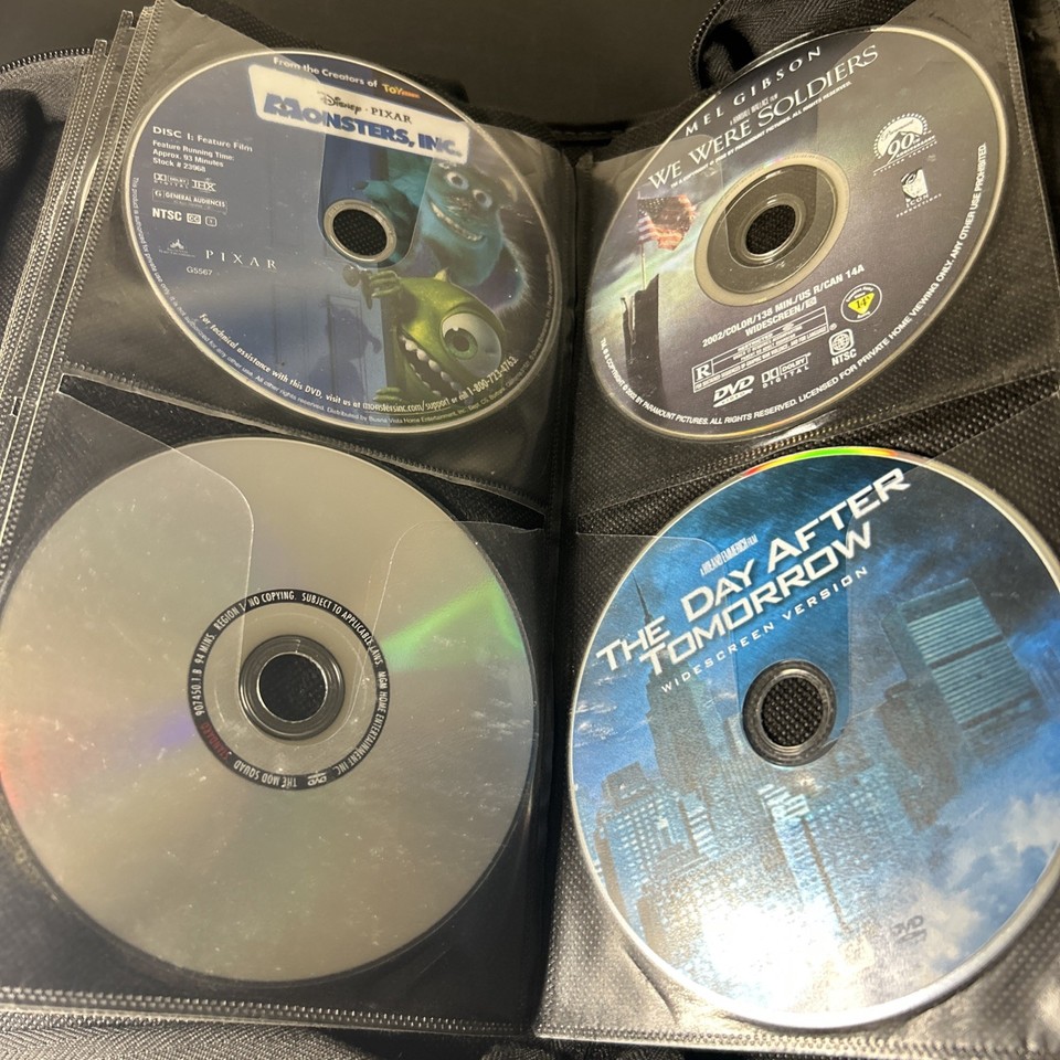 Dvd Movie Disc Lot of 40 DVDs in Case Logic Binder 96 Capacity Action ...