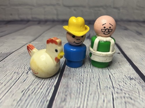 fisher price vintage little people mr hopper, Farmer & Chicken | eBay
