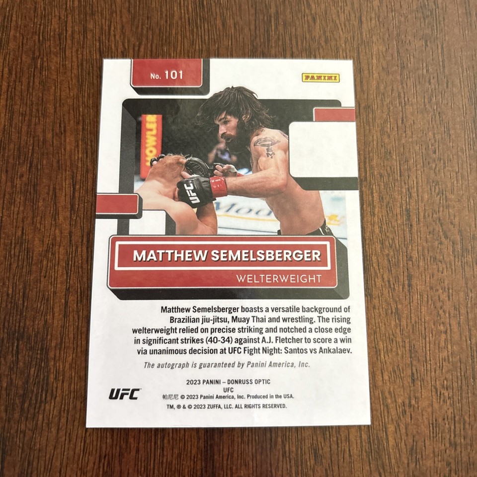 2023 UFC Optic Matthew Semelsberger Rookie Auto | eBay