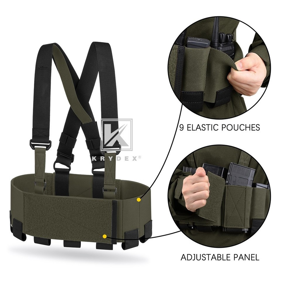 KRYDEX Concealed Carry Low-Vis 5.56 Ready Chest Rig Tactical Elastic ...