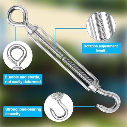 6 Pcs M8 Hook & Eye Turnbuckles 304 Stainless Steel Turnbuckle ...