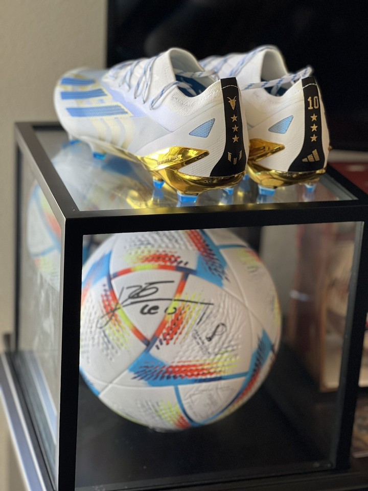 Leo Messi Signed Ball And Messi Limited Edition Adidas Shoes Size 11 ...