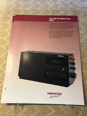 PROTON 320 AM/FM DIGITAL CLOCK RADIO - PRODUCT SHEET ORIGINAL D1278 | eBay