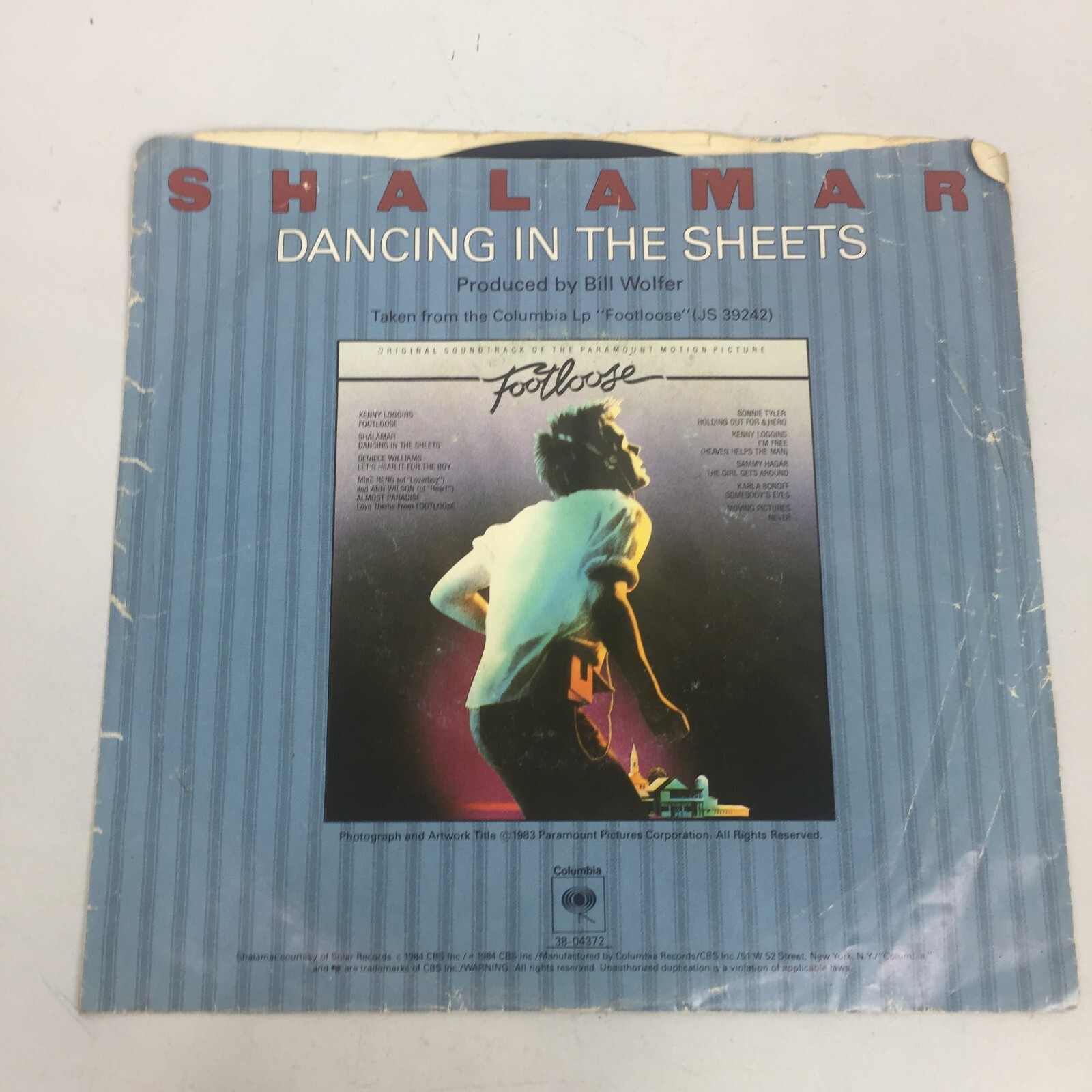 Shalamar Dancing In The Sheets 1984 Vinyl 45 Single 7" Columbia 38 ...