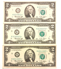 (3) 2 KL#1637* 1976 $2 Star note & 1-KL#1627 1976 $2. Star note all AU ...