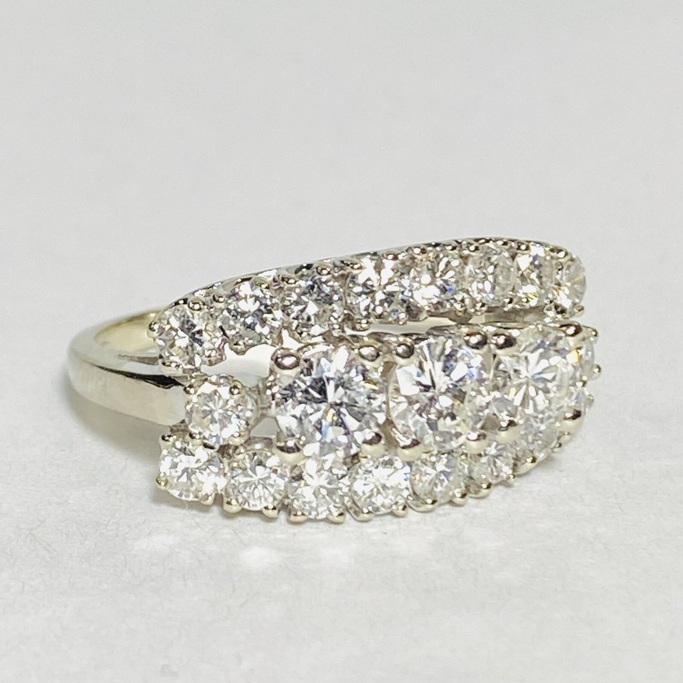 GG Certified 14K White Gold 2.64ctw Diamond Size 8.5 Ring 5.4g Value ...