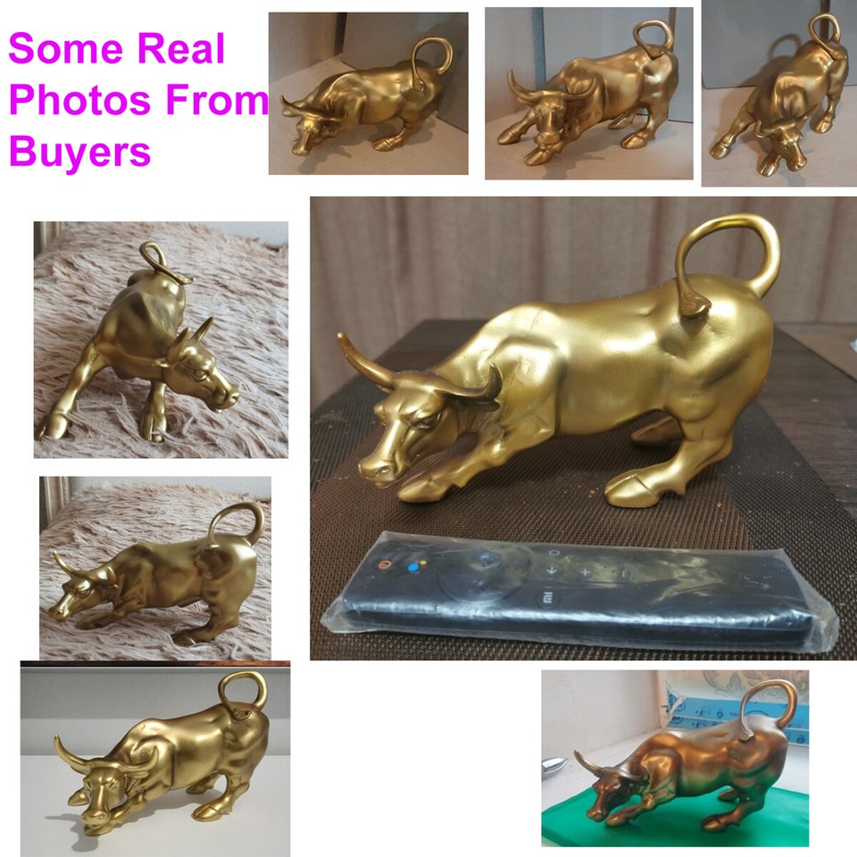 Miami Bitcoin Bull Statue Wall Street Bull Figure Model OX Home Desk ...