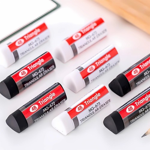 2pcs Tenacity Rubber Triangular Eraser 4B Pencil Eraser Exam Office ...