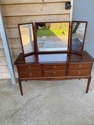 Stag Minstrel six Drawer Triple Mirror Dressing Table with stag stool ...