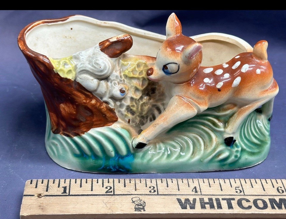 Vintage Planter Kitschy Bambi Squirrel Best Friends Forest Whimsical | eBay