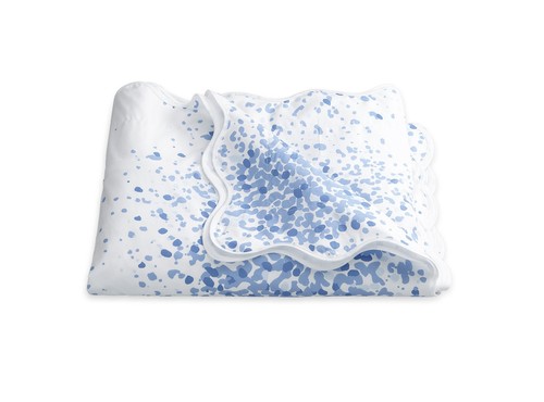 $577 LULU DK MATOUK POPPY NIKITA TWIN DUVET COVER SCALLOPED AZURE BLUE ...