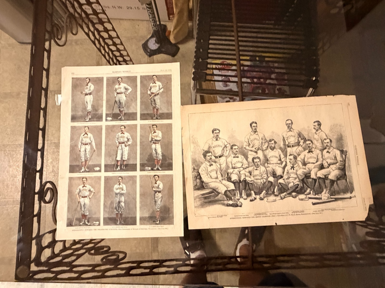 Original 19th century 1874 Baseball Team Full Page Harper Woodcuts X 2 ...