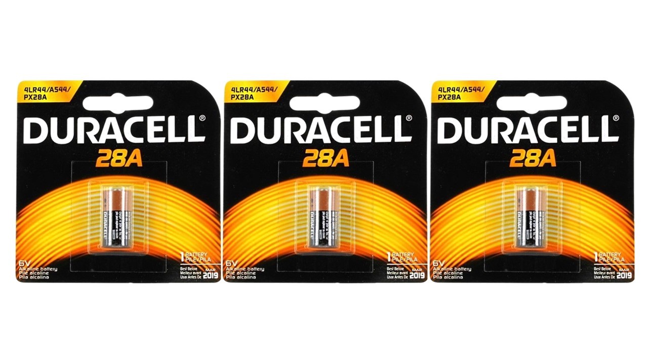 3 x 28A Duracell 6V Batteries (1414A, 4LR44, A544, PX28A, Electronic ...
