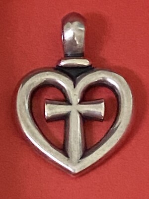 James Avery Retired Silver Eternal Love Cross Heart Pendant | eBay