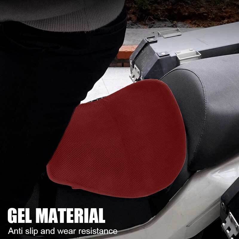 2PCS Motorcycle Comfort Gel Seat Cushion Cover w/Sleeve Pillow Pad ...