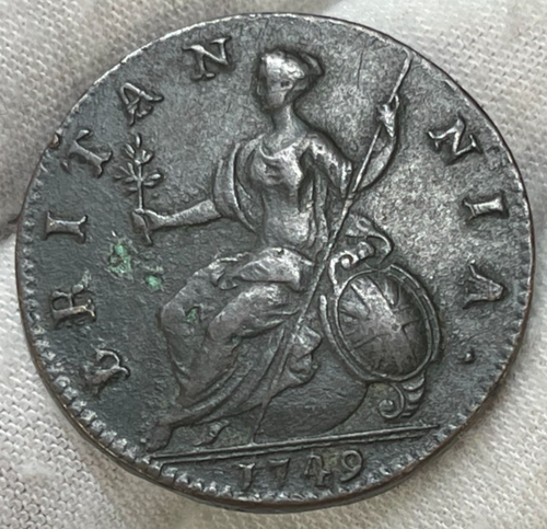 1749 Great Britain Half Penny Coin Better Condition High Value | eBay