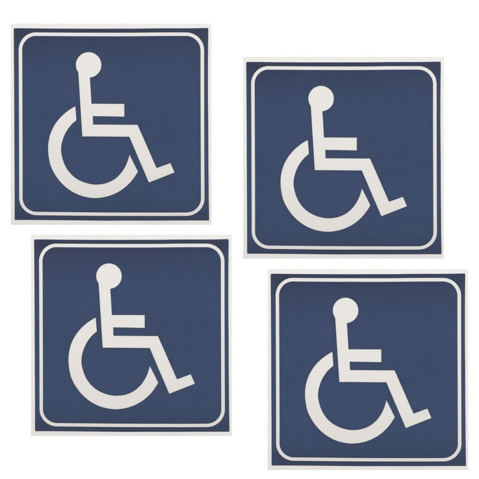 4 Sheets Disability Sign Sticker Disabled Access Badge Man Men and ...