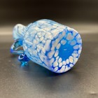 Vtg Rainbow Art Glass Mini Pitcher Aqua Turquoise Blue White Spatter ...