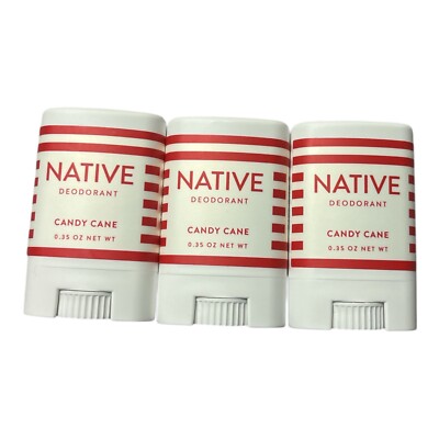 Lot Of 3 Native Candy Cane Scent Mini Deodorant .35oz Travel Size *New ...