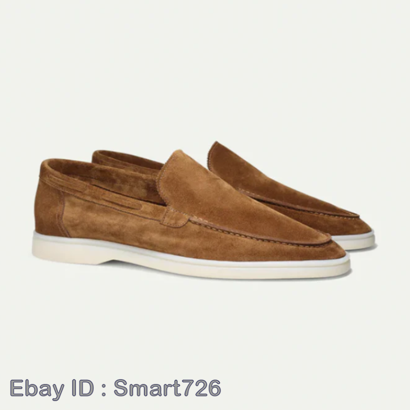 Classic Fashion Suede Slip-On Flat Casual Shoes Lazy Loafers Flat Men's ...