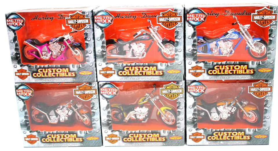 11pc Unused 2001 METAL MAXX HARLEY DAVIDSON 1/17 Motorcycles Street ...