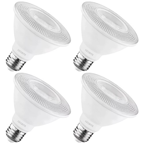4X Luxrite PAR30 Short Neck LED Light Bulb 11W=75W 3000K 900LM Dimmable ...