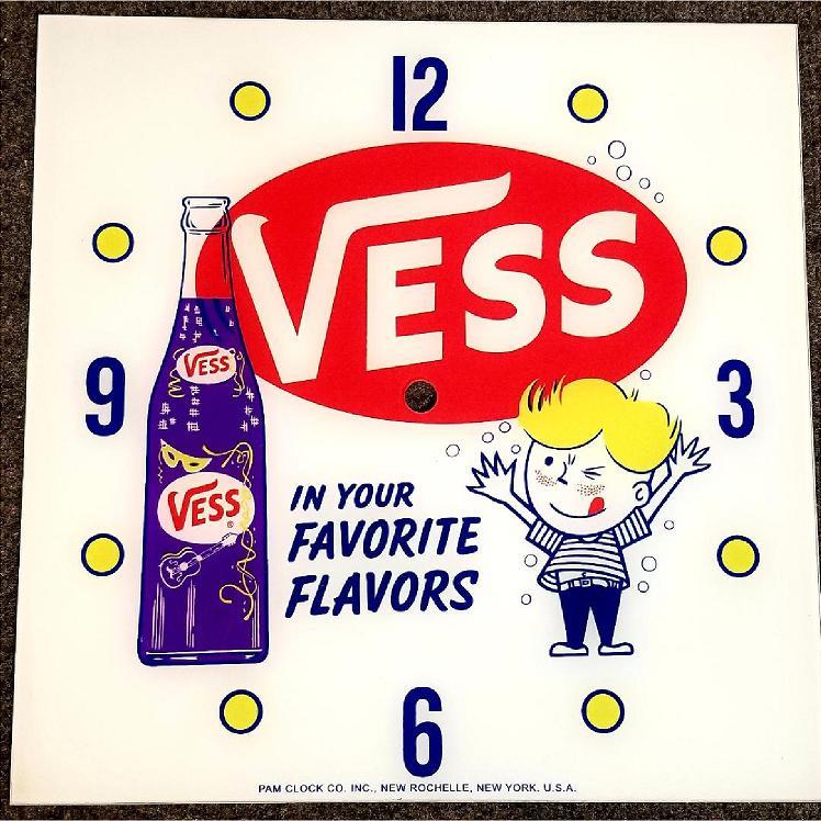 15" SQ VESS SODA POP GLASS FACE PAM CLOCK coca cola pepsi | eBay