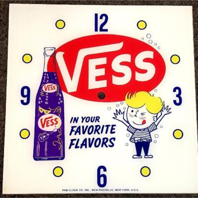 15" SQ VESS SODA POP GLASS FACE PAM CLOCK coca cola pepsi | eBay