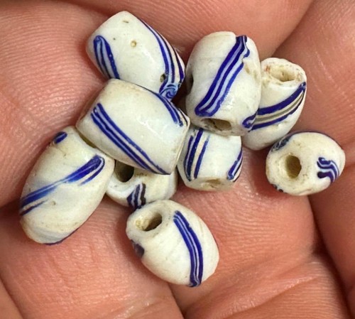 (1) 1700's Huron Indian "Blanket" bead or Blue Delft Trade Bead Early ...