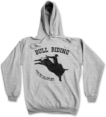BULL RIDING HOODIE KAPUZENPULLOVER Rodeo Rider Stockman Bull Bulls ...