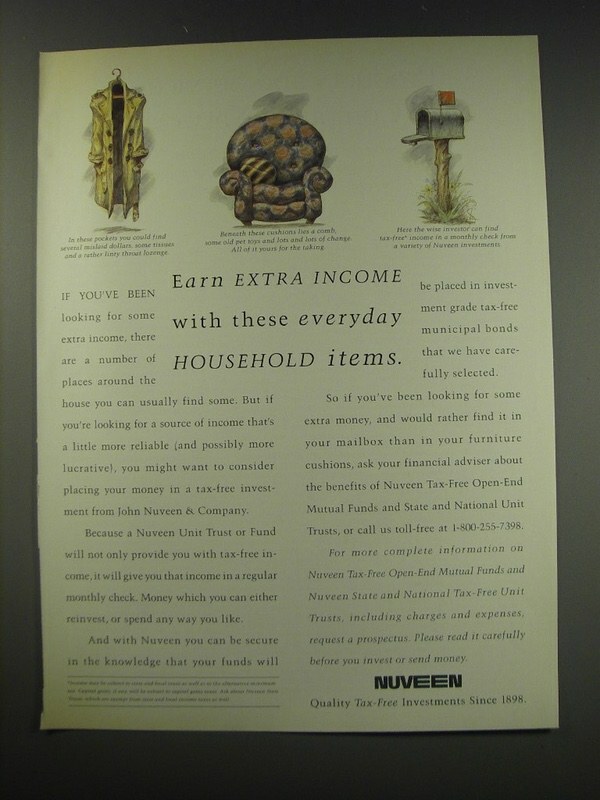 1991 Nuveen Investments Ad - Earn extra income with these everyday ...