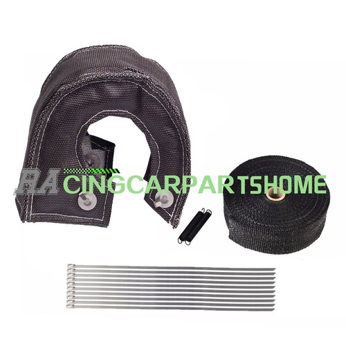 T4 Turbo Heat Shield Blanket Cover + 2" 50FT Exhaust Header Wrap Tape ...