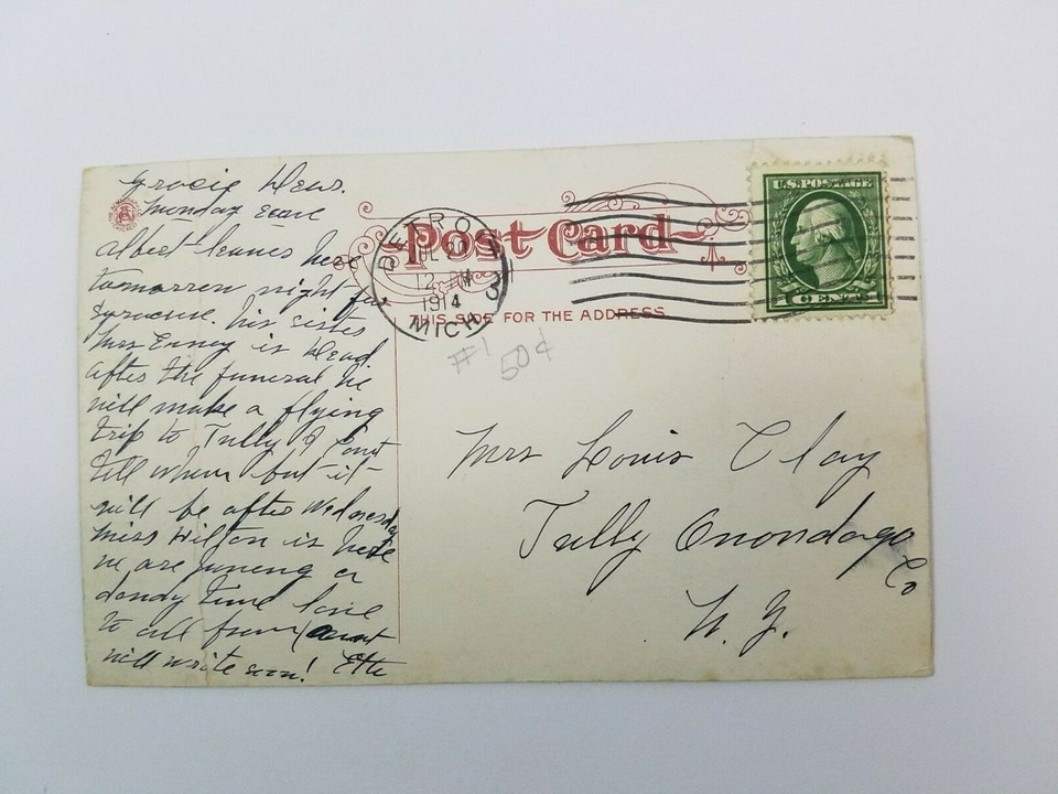 1914 GAR Building Detroit Michigan Postcard to Tully NY Civil War ...