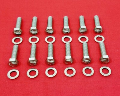 SBC CHEVY INTAKE MANIFOLD HEX BOLTS KIT STAINLESS STEEL 283 305 327 350 ...