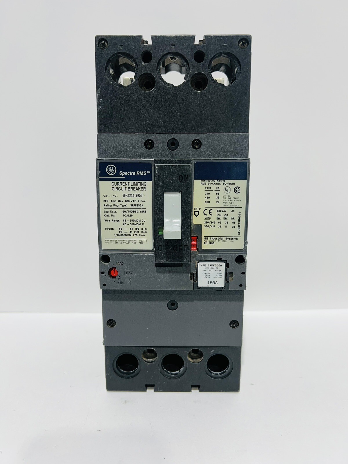 GE Spectra RMS SFHA24AT0250 Circuit Breaker 2-Pole w/ 150A Trip | eBay