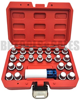23pc Ribe Multi Spline Wheel Locking Key Set for Lug Nut Stud Removal ...